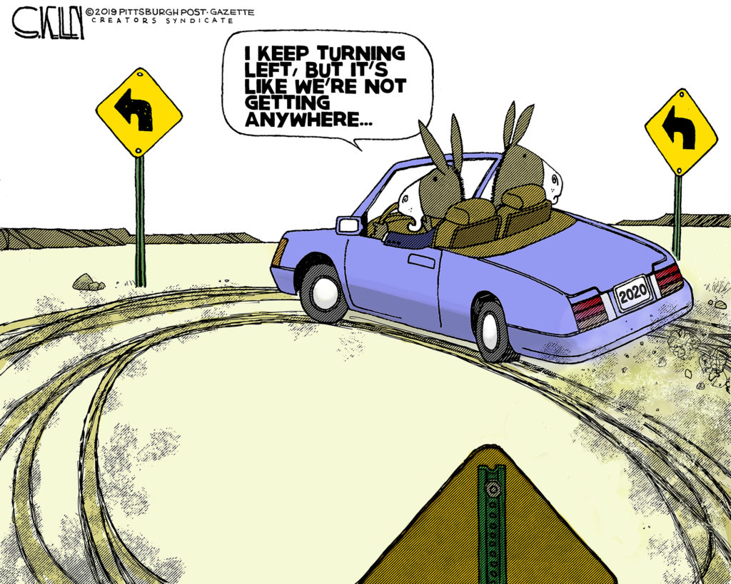 Left turn – Steve Kelley | Pittsburgh Post-Gazette Editorial Cartoonist