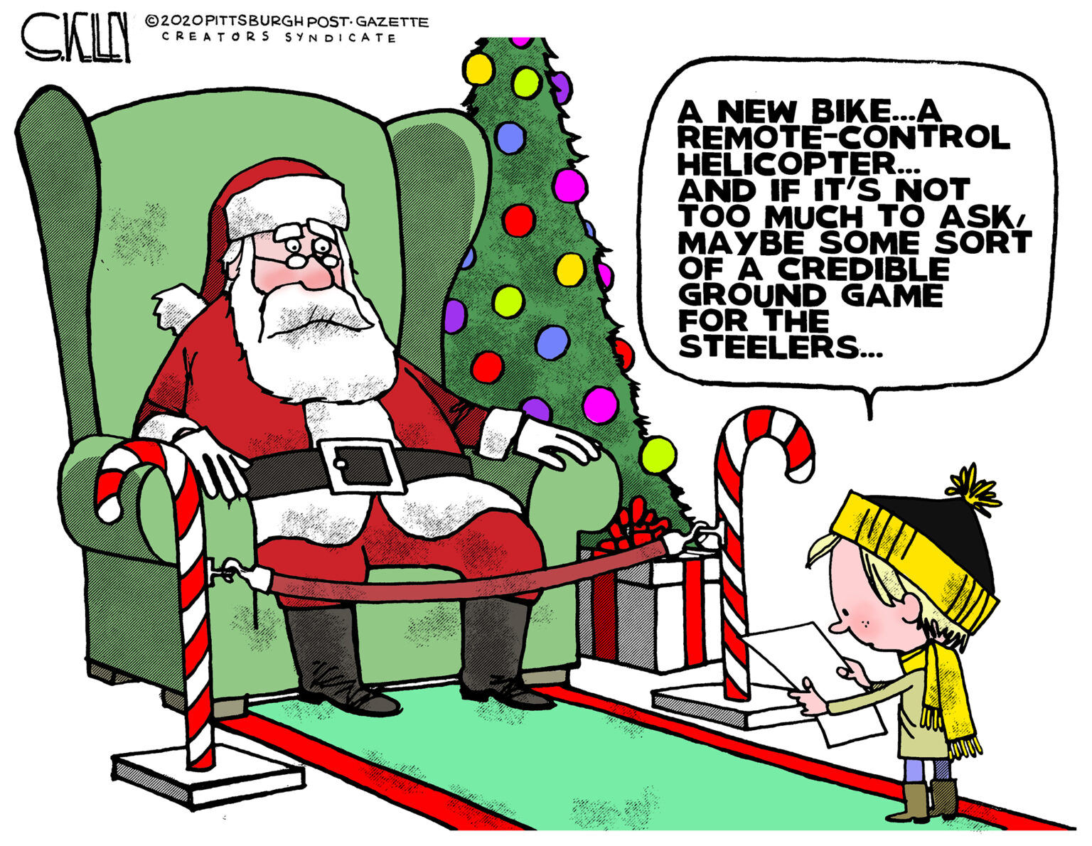 Asking Santa – Steve Kelley | Pittsburgh Post-Gazette Editorial Cartoonist